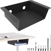 China Single Square Modern 2mm Iron Desk Storage Shelf with Dual Headset Hanger Hook Holder for sale