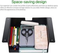 China Single Square Modern 2mm Iron Desk Storage Shelf with Dual Headset Hanger Hook Holder for sale