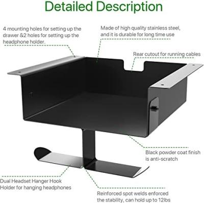 China Low Carbon Steel Under Desk Shelf Storage The Perfect Addition to Your Home Office for sale