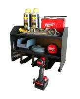 China Wall Mounted Cordless Drill Rack Metal Type Iron Customized Tool Storage Holder Shelf for sale