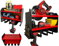 China Organize Your Garage with Wall Mount Tool Shelf Rack and Metal Iron Storage Holders for sale