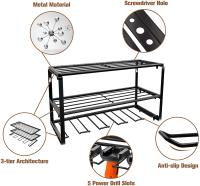 China Metal Wire 3 Layers Wall Mount Tool Shelf for Cordless Drill Organization and Storage for sale