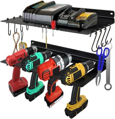 China Wall Mount Cordless Drill Storage Rack Holds Power Tool Organizer with Powder Coating for sale