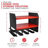 China Power Tools Organizer Metal Storage Shelf Rack for Cordless Drills with Magnetic Tool Holder for sale