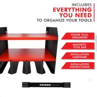 China Power Tools Organizer Metal Storage Shelf Rack for Cordless Drills with Magnetic Tool Holder for sale