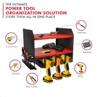 China Power Tools Organizer Metal Storage Shelf Rack for Cordless Drills with Magnetic Tool Holder for sale