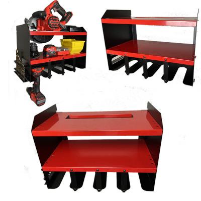 China Power Tools Garage Organizer Wall Mount Charging Station Cordless Drills Rack Saw Storage Box for sale