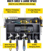 China Garage Cordless Power Tool Pegboard Hook Organizer with 2 Shelf Cordless Drill Storage for sale