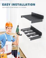 China Power Tool Organizer Wall Mount with 5 Drill Hanging Slots and 2 Shelf Cordless Drill Storage for sale