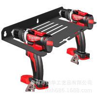 China Power Tool Organizer Wall Mount with 5 Drill Hanging Slots and 2 Shelf Cordless Drill Storage for sale