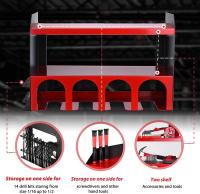 China Metal Wall Mount Power Tool Storage Organizer with Four Drill Holders and Drill Bit Rack for sale