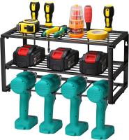 China Wall Mounted Carbon Steel Rectangle Drill Storage Rack for Power Tool Organization for sale