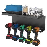 China Heavy Duty Floating Tool Shelf Metal Power Tool Storage Organizer Holder Wall Mounted Storage Rack for sale