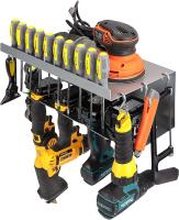 China Heavy Duty Floating Tool Shelf Metal Power Tool Storage Organizer Holder Wall Mounted Storage Rack for sale