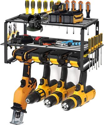 China Removable Design Heavy Duty Metal Power Tool Shelf for Wall Mounted Type Drill Holder for sale