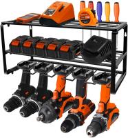 China Removable Design Heavy Duty Metal Power Tool Shelf for Wall Mounted Type Drill Holder for sale