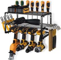 China Efficiently Store Your Metal Wall-Mounted Drill Holder with Our Heavy Duty Tool Shelf for sale