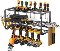 China 5 Drill Holders Wall Mount Metal Shelf Heavy Duty Steel Power Tool Storage for Garage for sale