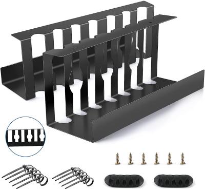 China Office Home Space Saving Cable Management Tray with Hook Type Installation and Cable Clamps for sale