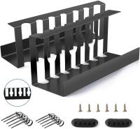 China Organize Power Strip Wires Under Desk with Flexible Single Tier Cable Management Tray for sale