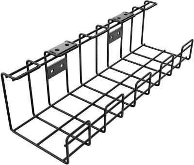 China Organize Your Desk Cables with No Drill Carbon Steel Cable Tray and Wire Organizer for sale