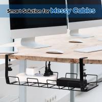 China Convenient No Drill Standing Desk Cable Management Tray with Lead Time of 10-30 Days for sale