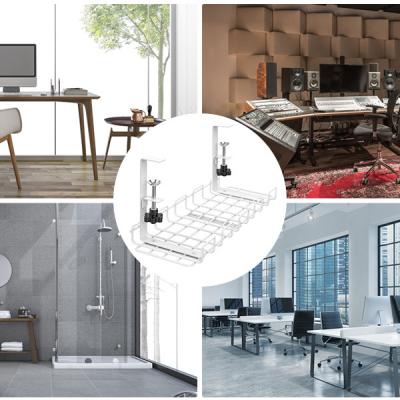 China Surealong No Drill Cable Management Tray Sturdy Easy to Install Under Desk Storage for sale