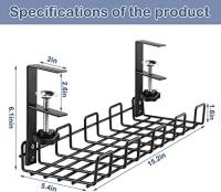 China Streamlined Wire Management Under Desk Shelf with Screw Non-folding Rack for sale