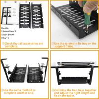 China Adjustable Under Desk Cable Management Tray with Hooks Customized ISO9001 Rohs CE for sale