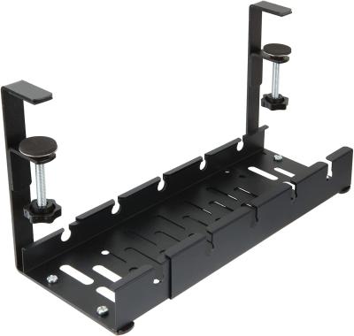 China Smart 12-25inch Desk Iron Under Desk Cable Management Tray Retractable Cord Organizer for sale