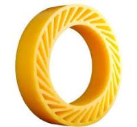 China 65A Hardness Wear Resistant Cast Polyurethane Products Red Yellow Polyurethane Paper Press Wheel for sale