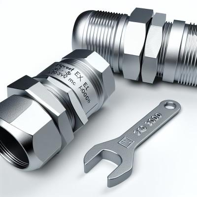 China ISO Metric Thread Brass Explosion Proof Cable Gland - ATEX Certified for Hazardous Areas, IP68 Rated, -40°C to +100°C Temperature Range for sale