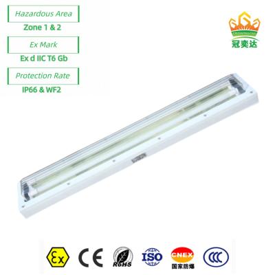 China Ex Proof Flameproof LED Linear Fluorescent Light ATEX With Whole Plastic(GRP) Body 72watt 100lm/w for sale