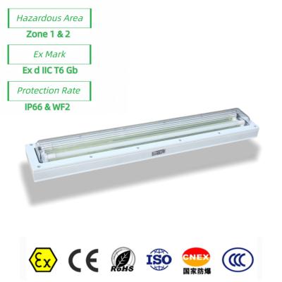 China Explosion Proof Fluorescent Tube Light 2x36W IP66 ATEX IECEx for Oil Gas Chemical Zones for sale