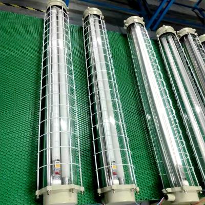China Ex Tb IIIC T80°C Db 2x18W 2x36W Explosion Proof Fluorescent Light 100lm/W for sale