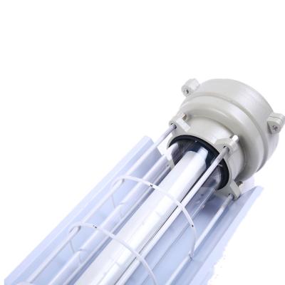 China Flameproof Explosion Proof Linear Fluorescent Light 2x36W 100lm/W IP66 GRP for sale