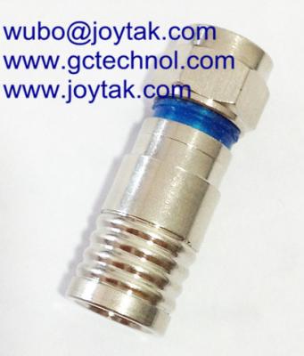 China F male Compression Connector Waterproof 75ohm for RG6 Coaxial Cable all brass for sale