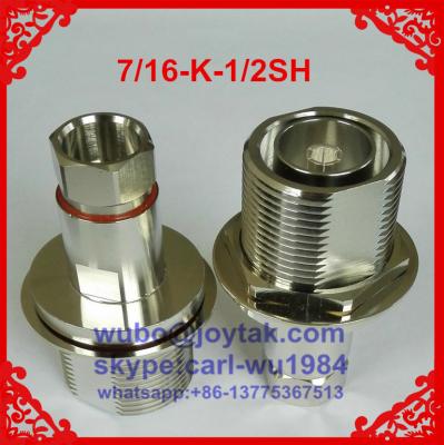 China DIN 7/16 female connector clamp type for 1/2superflexible cable all brass factory selling for sale