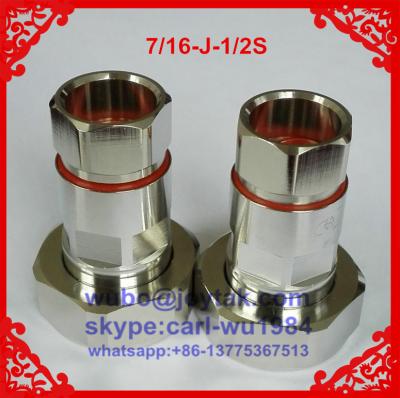 China DIN 7/16 male connector clamp type for 1/2superflex cable all brass PIM 1.15 for sale