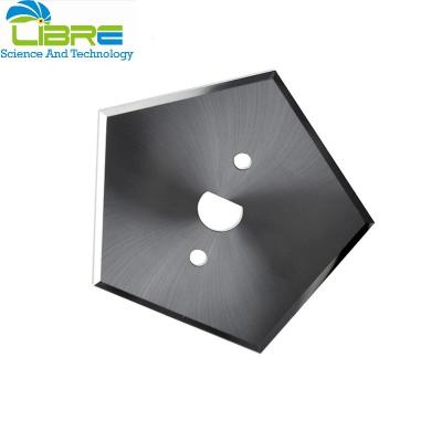 China Tungsten Carbide Pentagon Blades 66.9x10.35x0.53mm for Cement Bag PP Woven Fabric Cutting for sale