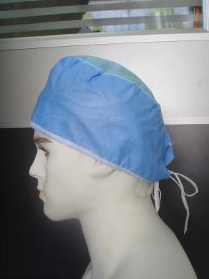 China Personal Protective Disposable Head Cap Blue Doctor Head Cover Latex Free for sale