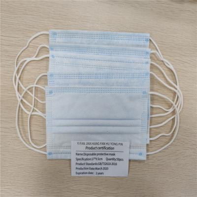 China Safety Blue Appearance Disposable Mouth Mask Eco Friendly Materials for sale