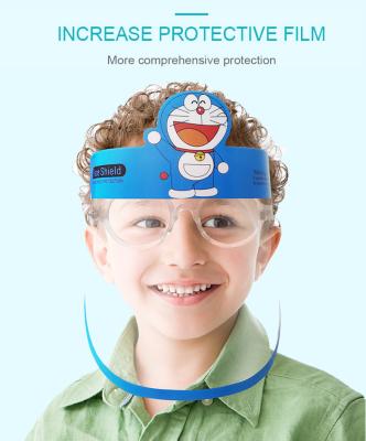 China Transparent Protective Kids Child Safety Visor Face Facial Wear Glasses Clear kids face sheild Faceshield with Glasses for sale