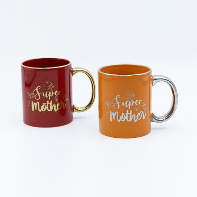 China 300ml Mother's Day Mug With Gold And Silver Electroplating For Ceramic Material for sale