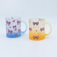 China Festival Valentine's Day Cups With Decal Fired And Bottom Color Sprayed Dia 8*8 Cm  9.5 Cm H for sale