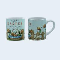 China Two Tone Easter Mug With Decal Fired Dia 7.1*7 Cm 8.3 Cm H  For Festival Celebration Type for sale