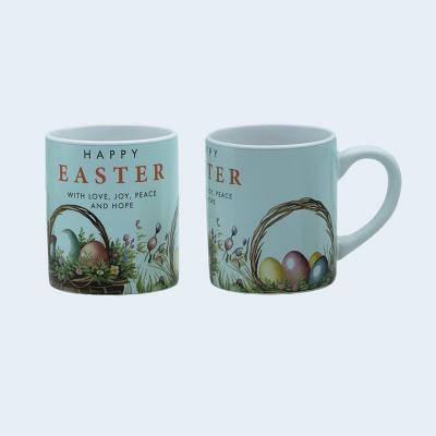 China 230ml Easter Mug Featuring Decal Fired Decoration Ideal For Gift Shoppers Wanting Unique Holiday Ceramic for sale