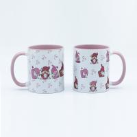 China Dia 8*8cm 9.5cmH Two Tone Valentine's Day Mug Decal Fired Commemorative For Souvenir Wholesale Shop for sale
