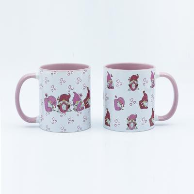 China Dia 8*8cm 9.5cmH Two Tone Valentine's Day Mug Decal Fired Commemorative For Souvenir Wholesale Shop for sale