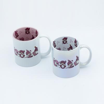 China 11oz Coffee Mugs For Valentine's Day Electroplating inside And Outside Decal Fired for sale